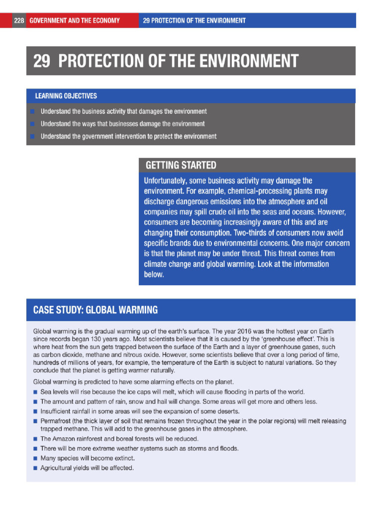 2.1.1e Protection of The Environment - Textbook | PDF | Climate Change ...