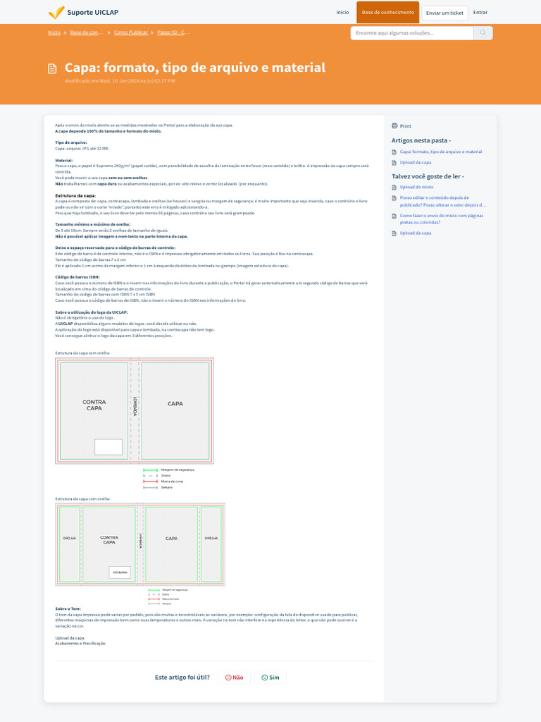 Capa: formato, tipo de arquivo e material : Suporte UICLAP | Download grátis PDF | Código de ...