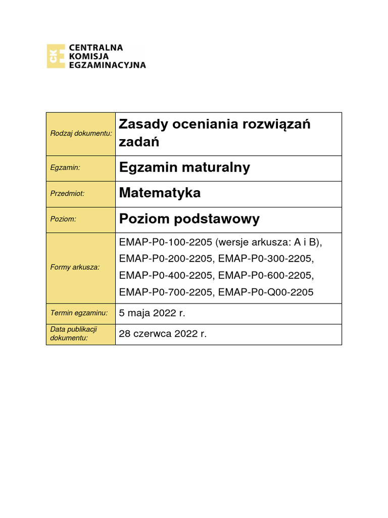 Emap p0 100 2205 Zasady Egzamin | PDF