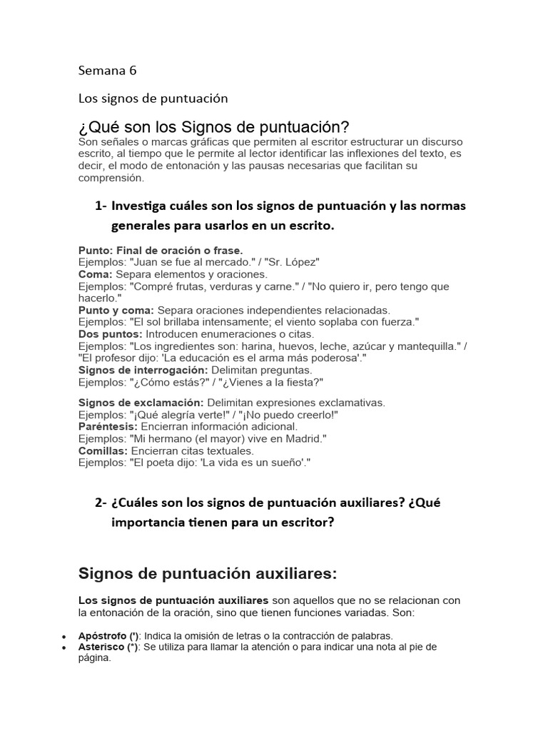 Los Signos de Puntuación | PDF | Puntuación | Coma