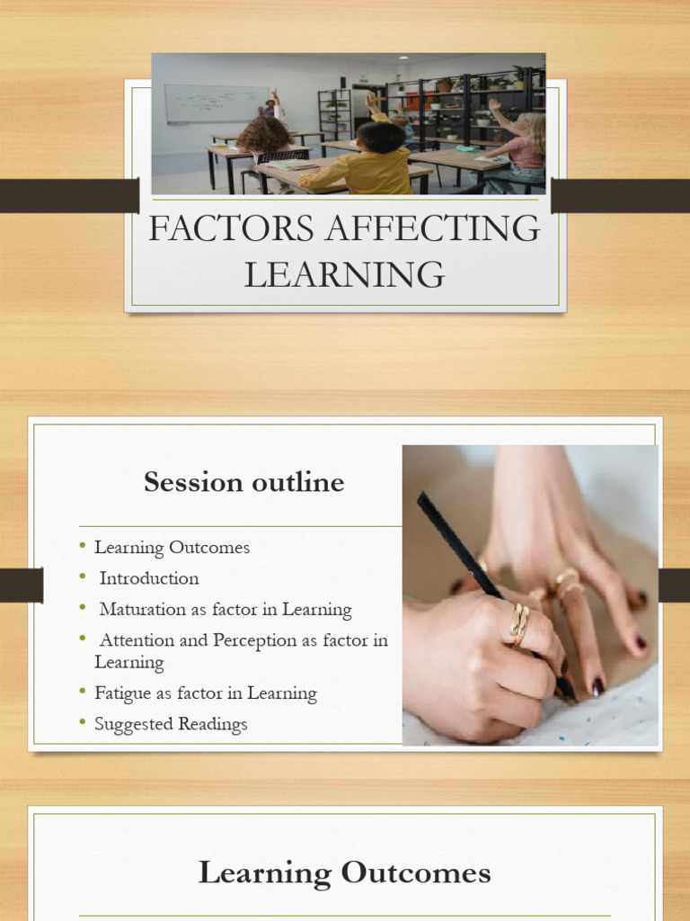 FACTORS AFFECTING LEARNING PD 2 | PDF | Learning | Perception