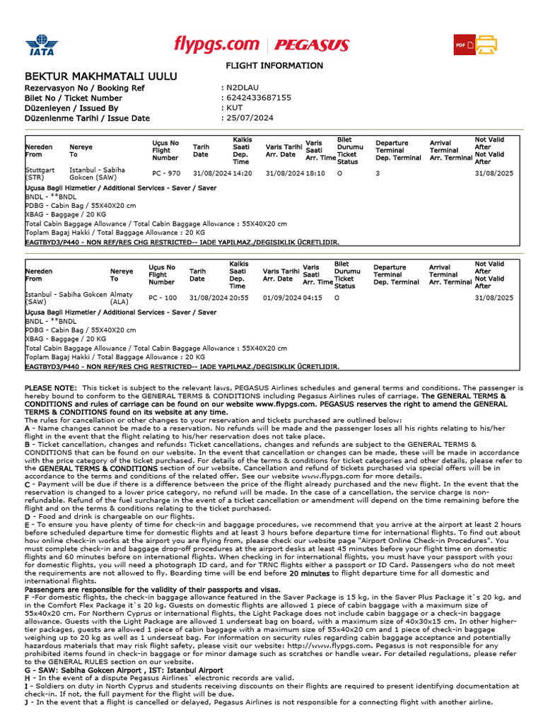 Bektur 31august Stuttgart-Almaty | PDF | Aviation