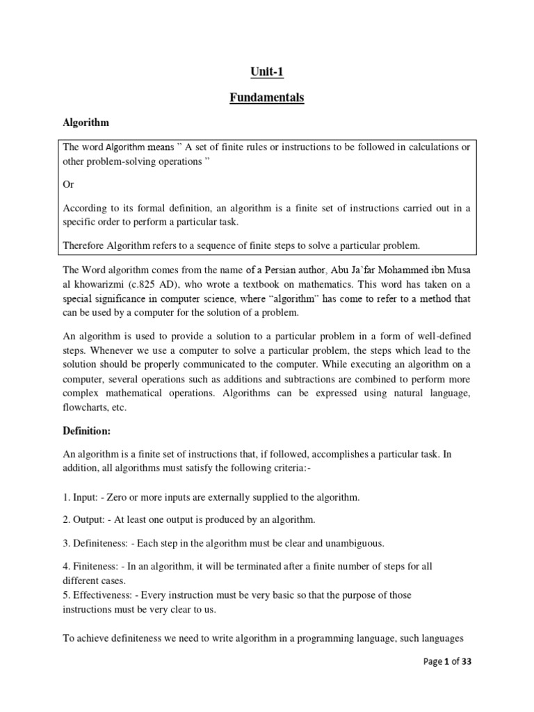 Diploma CS II Year III Sem Algorithm Unit 1 | PDF | Object Oriented Programming | Model–View ...