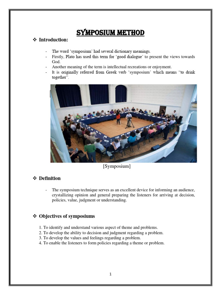 Symposium Method Teaching Stratagy | PDF | Symposium (Plato) | Symposium