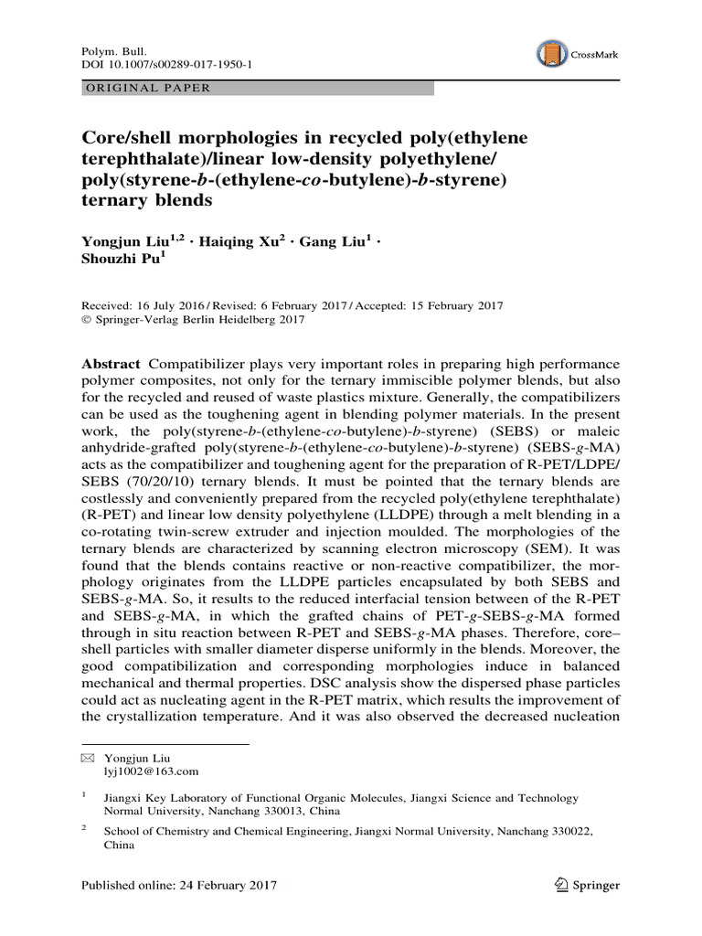 Recycled PET Tenary Blends | PDF | Differential Scanning Calorimetry ...