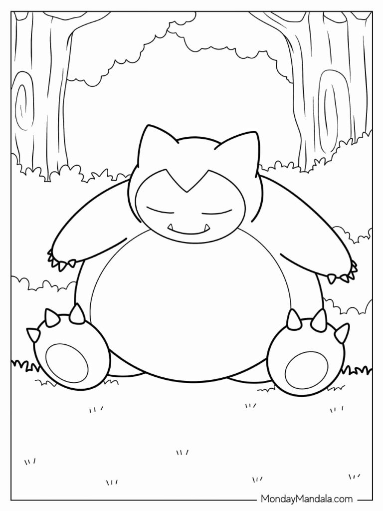 Snorlax Pokemon To Color in | PDF