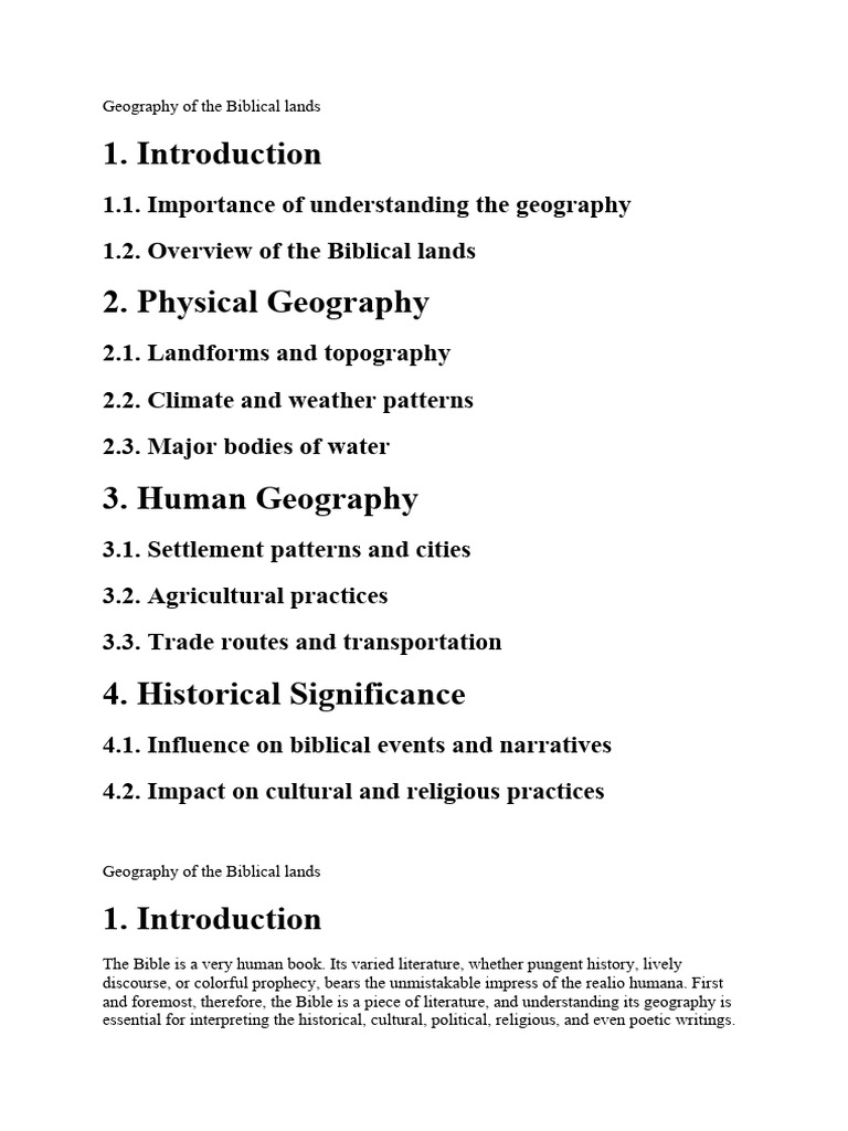 Geography of The Biblical Lands | PDF | Torah | Book Of Genesis