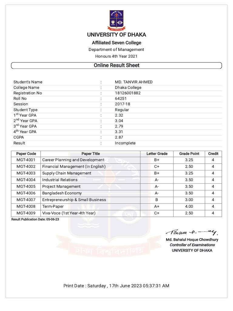 Result Archive - With University of Dhaka | PDF | Educational ...