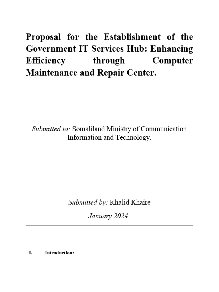 Proposal For The Establishment of The Government IT Services Hub - Draft.Khalid | PDF ...