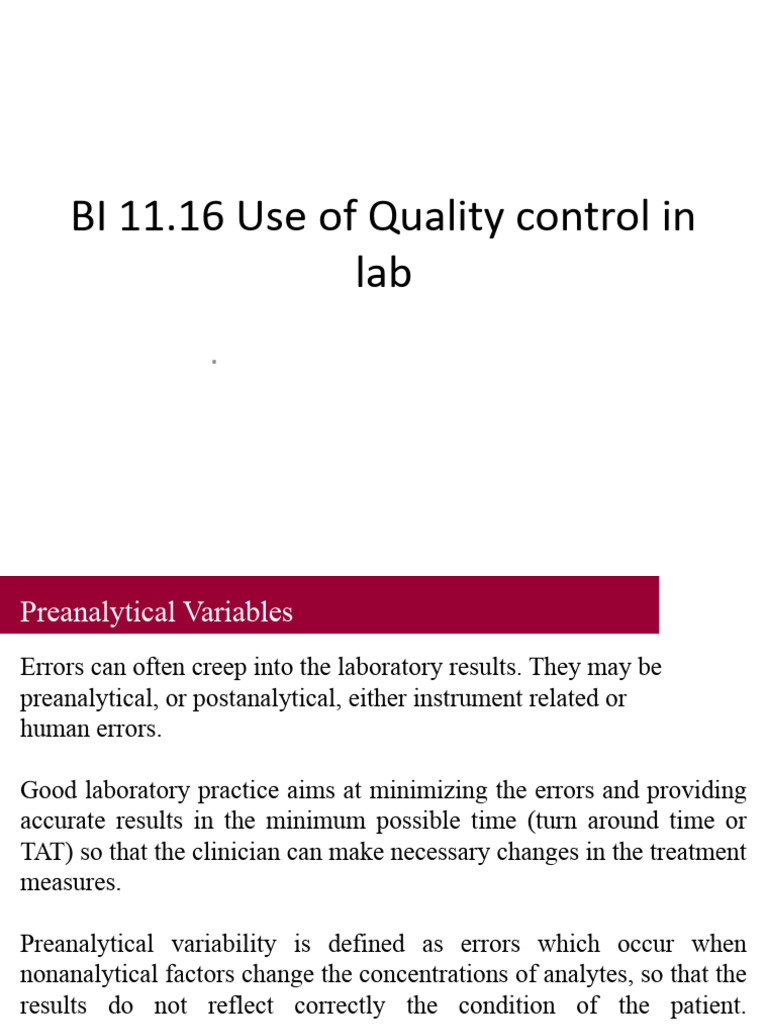 Quality Control | PDF | Sensitivity And Specificity | Accuracy And Precision