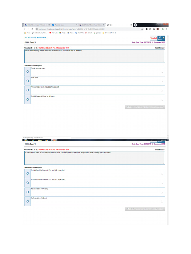 cs402 Solved Quiz n0 1 With Reference | PDF
