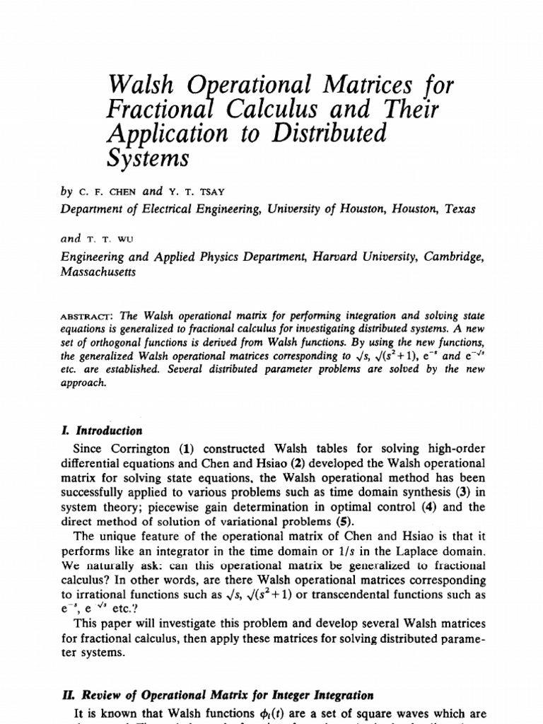 Operational Matrix | PDF | Laplace Transform | Matrix (Mathematics)