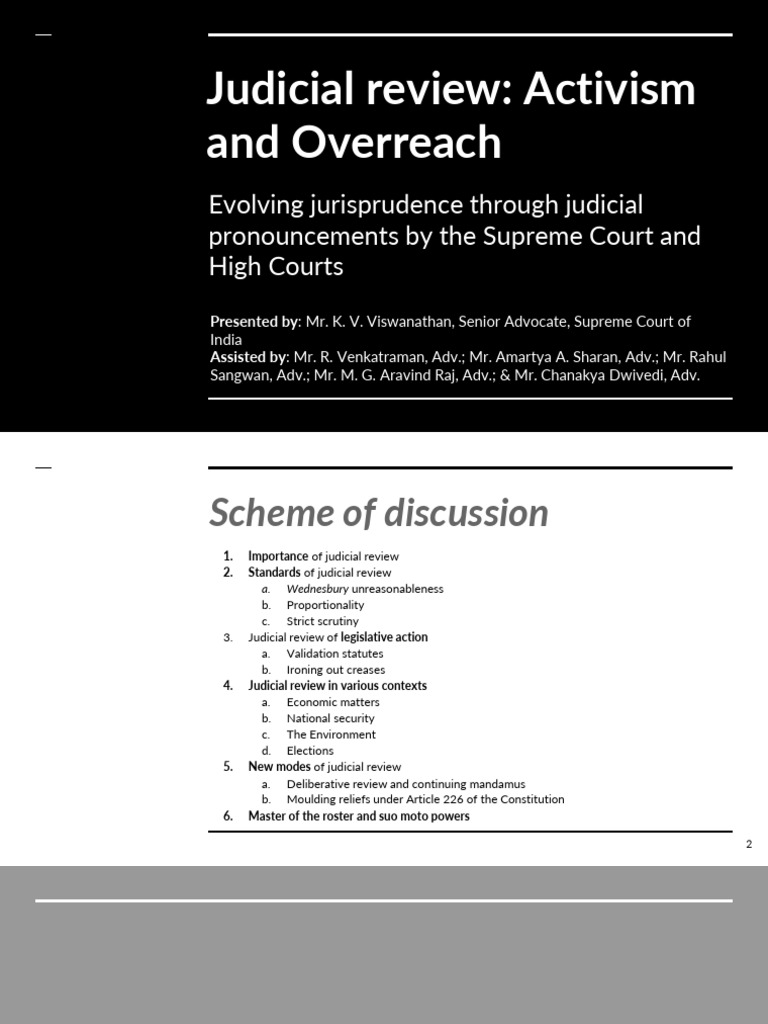 1.judicial Review - Activism and Overreach | PDF | Reserve Bank Of India | Rule Of Law