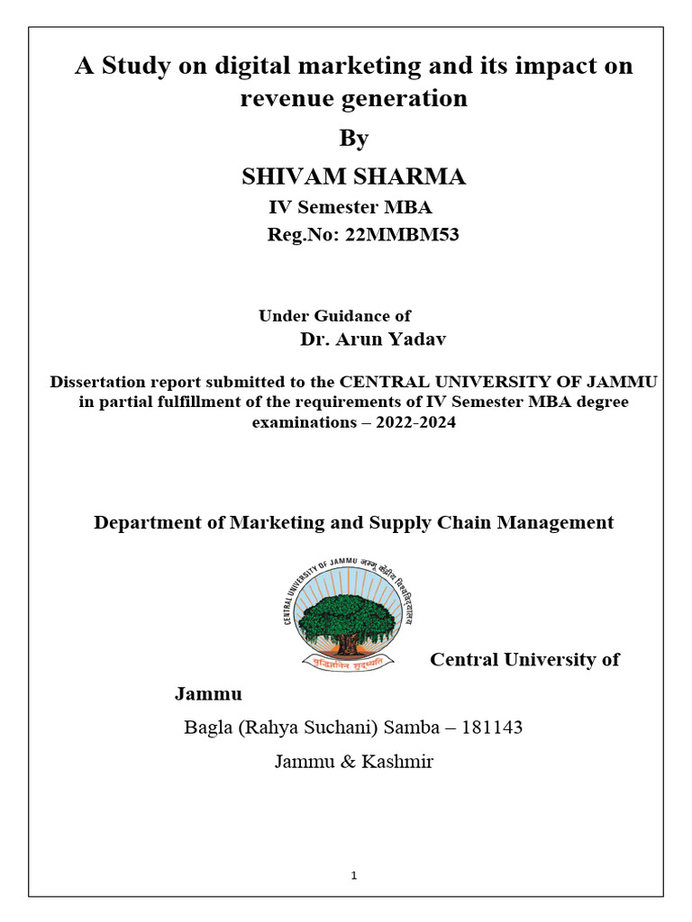 A Study On Digital Marketing and Its Impact On Revenue Generation | PDF ...