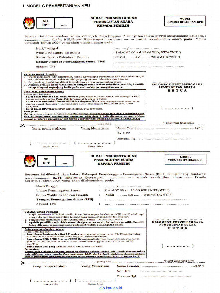 Model C Dan Absen Pada Pemilu 2024 | PDF