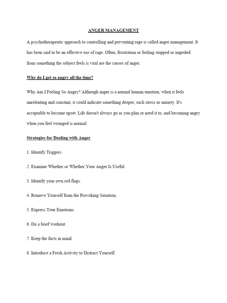 Anger Management | PDF