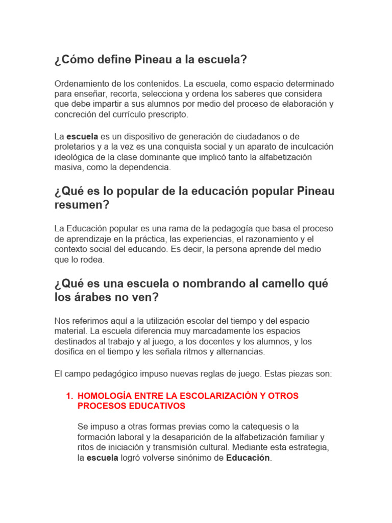 Resumen Pineau | PDF | Escuelas | Plan de estudios