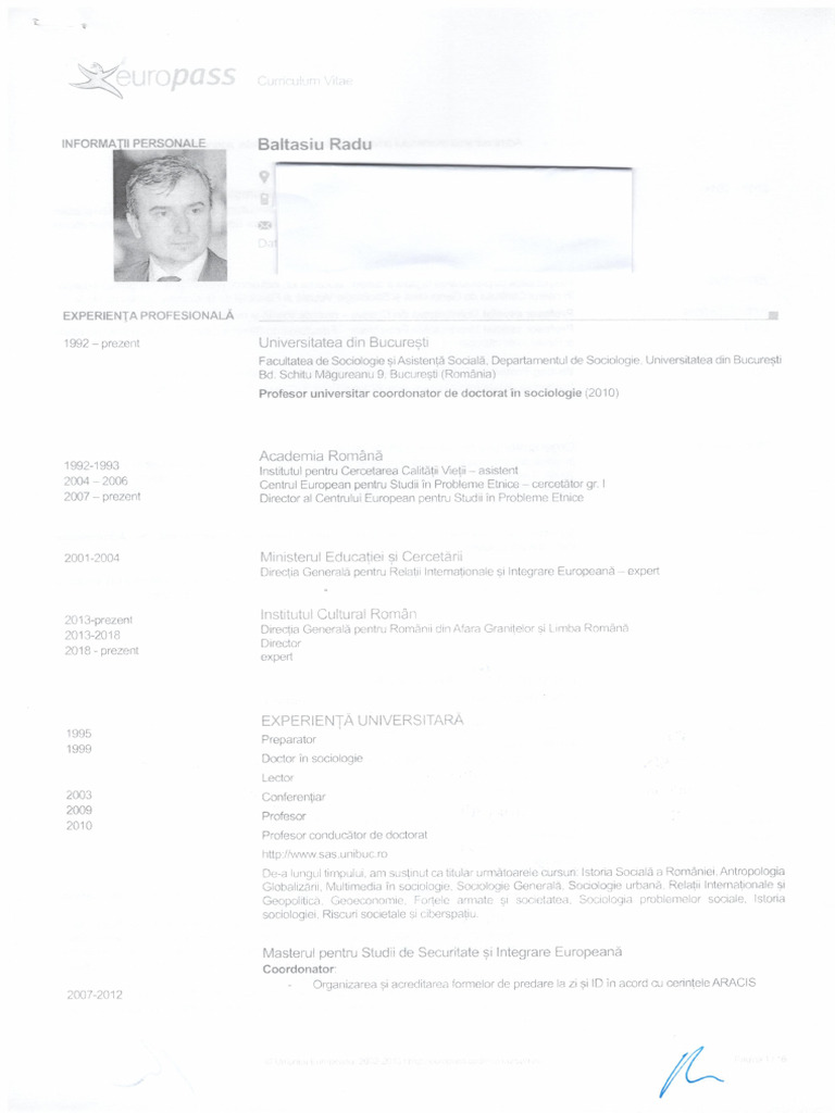 CV Prof - Univ .DR .-Baltasiu-Radu | PDF