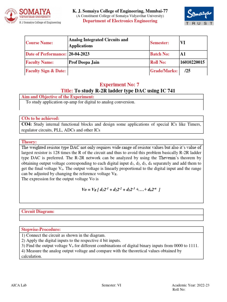 Experiment No 7 | PDF | Electrical Engineering | Electronics Experiment No 7 | PDF | Electrical Engineering | Electronics