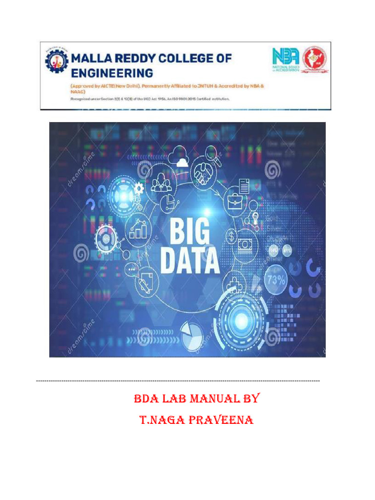BDA Lab Manual by T.Naga Praveena | PDF | No Sql | Apache Hadoop