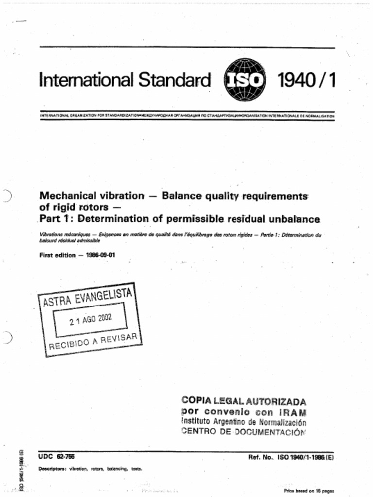 Iso 1940-1 | PDF