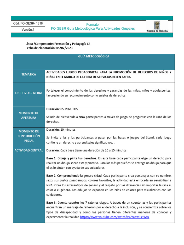 formato de guia metodologica | PDF