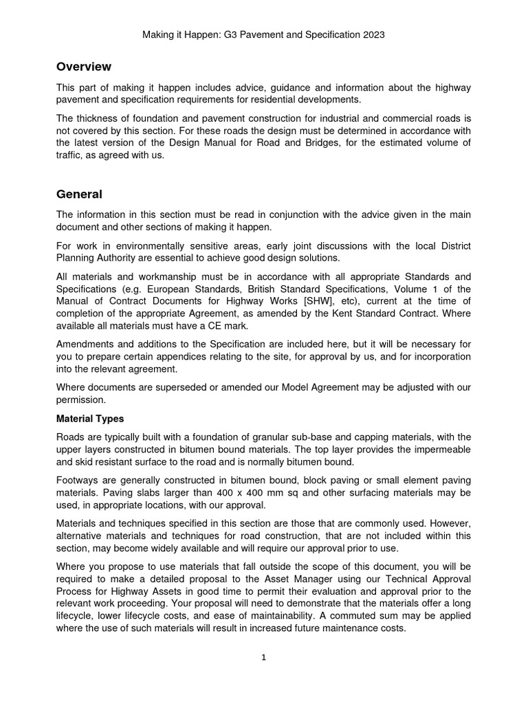 Making It Happen G3 Pavement and Specification | PDF | Road ...