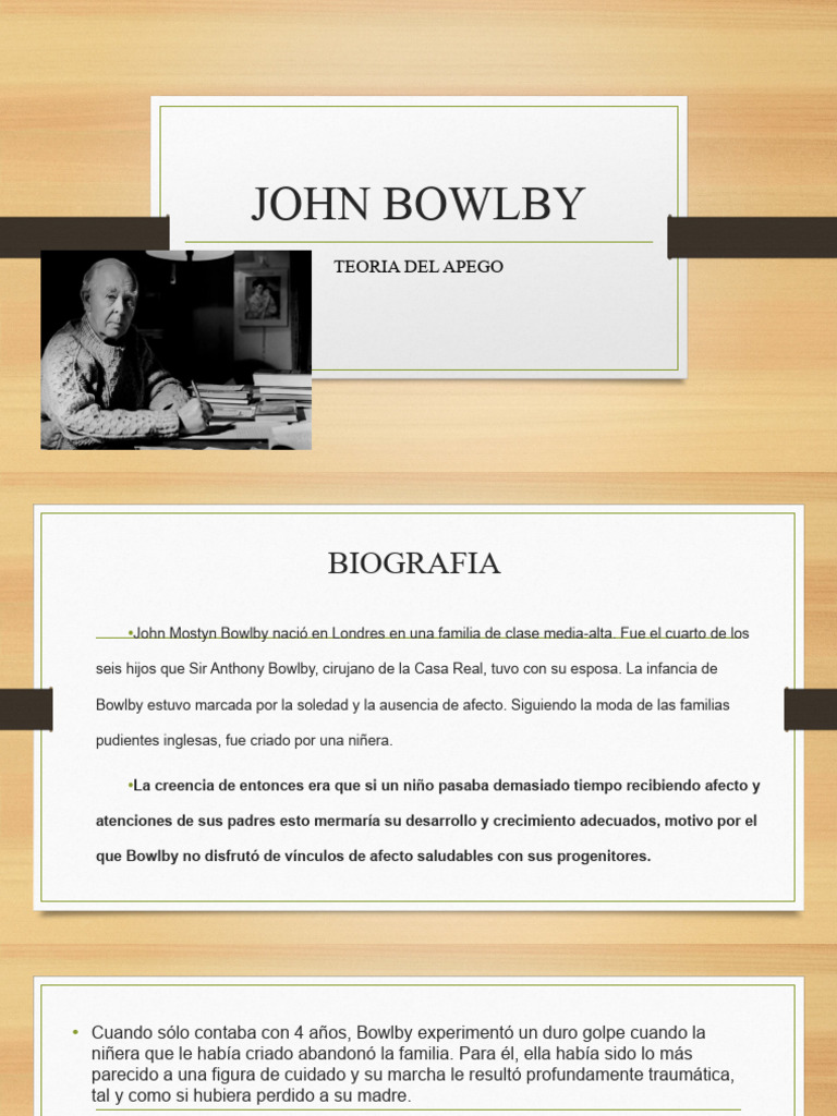 John Bowlby | PDF | Teoría de apego | Las emociones
