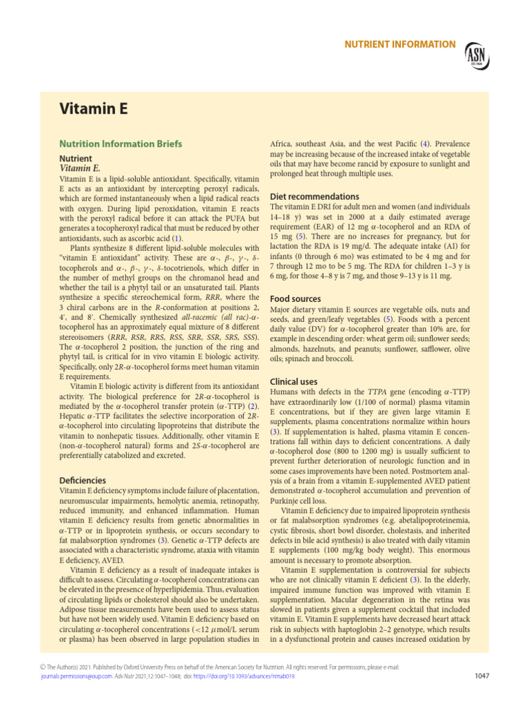 Vitamin E | PDF | Vitamin E | Vitamin