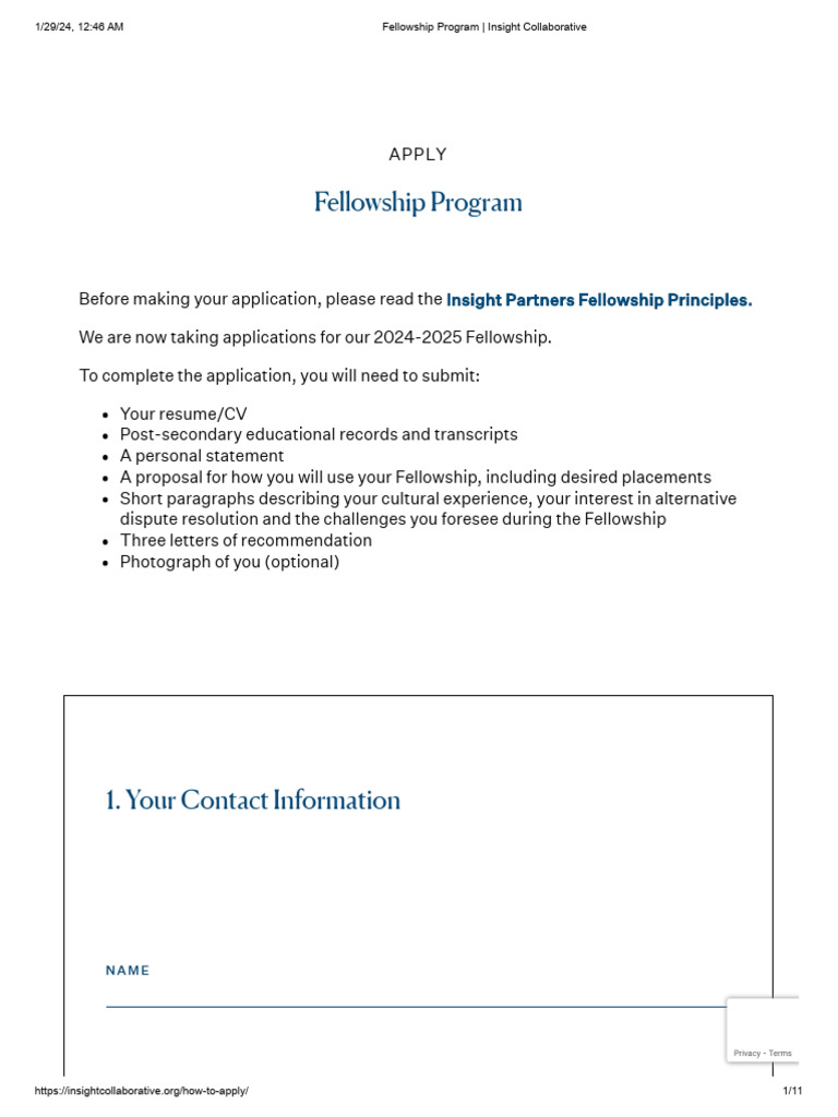 Fellowship Program - Insight Collaborative | PDF | Résumé