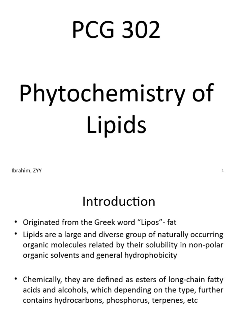 Phytochemistry of Lipids | PDF | Triglyceride | Fatty Acid