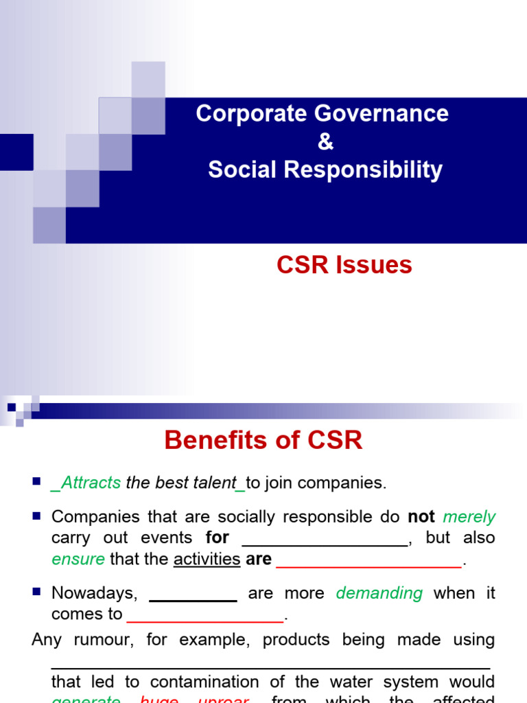 L4 L5 Benefits of CSR | PDF | Globalization | Multinational Corporation