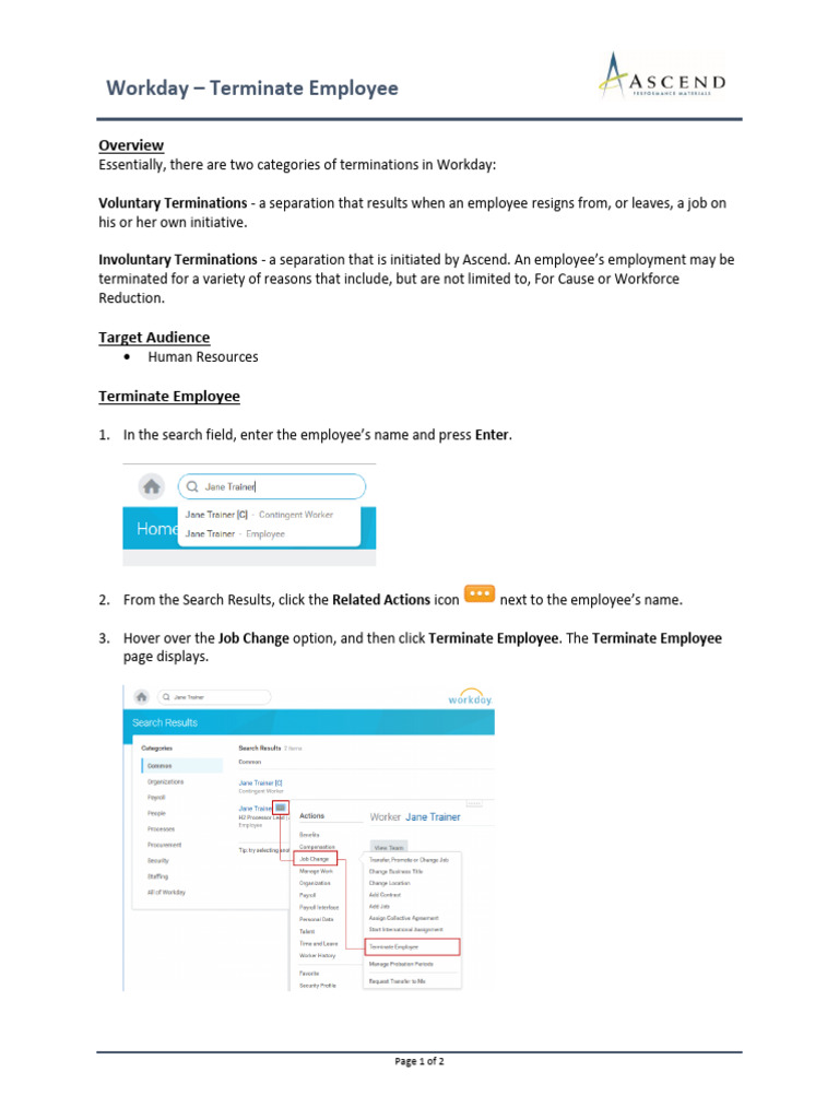 Workday - Terminate Employee | PDF