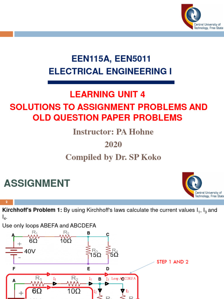 UNIT 4 DC Network Analysis - Part 4 Solving KCL Problems | PDF | Voltage | Physical Quantities