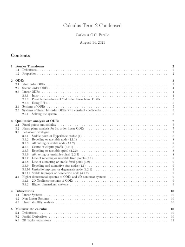 Calc T2 Condensed | PDF | Eigenvalues And Eigenvectors | Ordinary ...