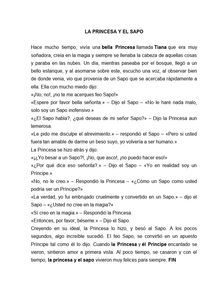 La Princesa y El Sapo | PDF | Religión y espiritualidad | Novela negra ...