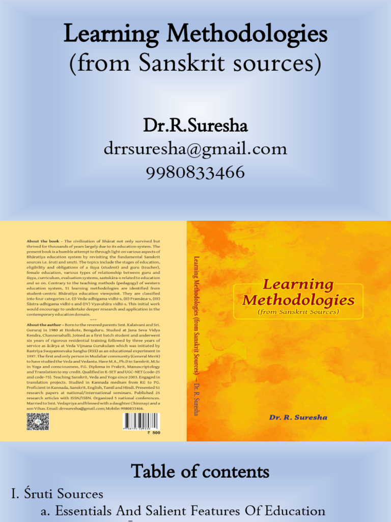 Learning Methodologies (From Sanskrit Sources) | PDF | Methodology ...