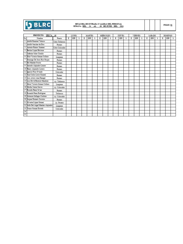 Bitacora de Entradas y Salidas_010134 | PDF