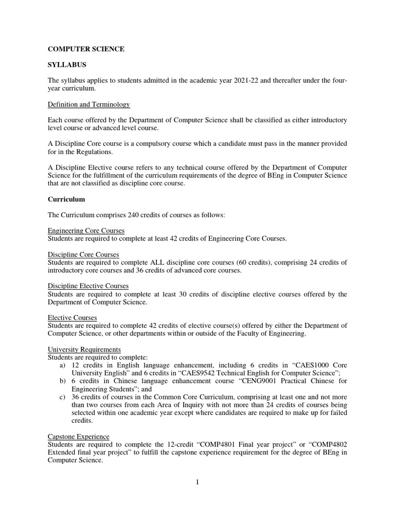 Syllabus Cs 21 22 4y Pdf Computer Programming Computing 0839
