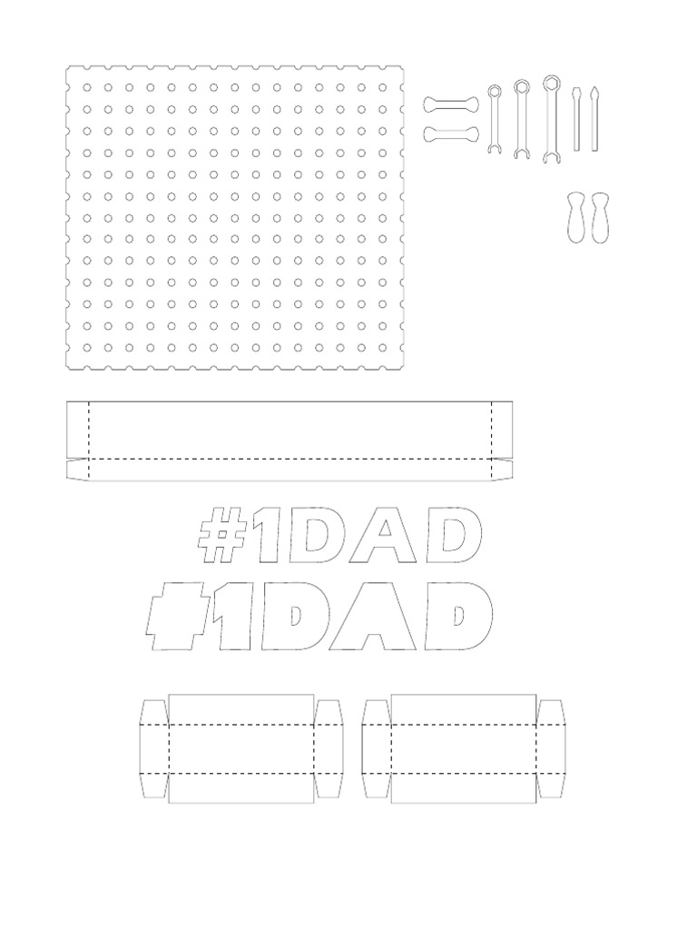 Fathers Day Card - Cutouts | PDF