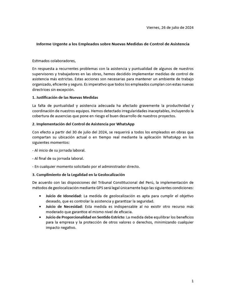 informe para control de asistencia | PDF | Privacidad | Business