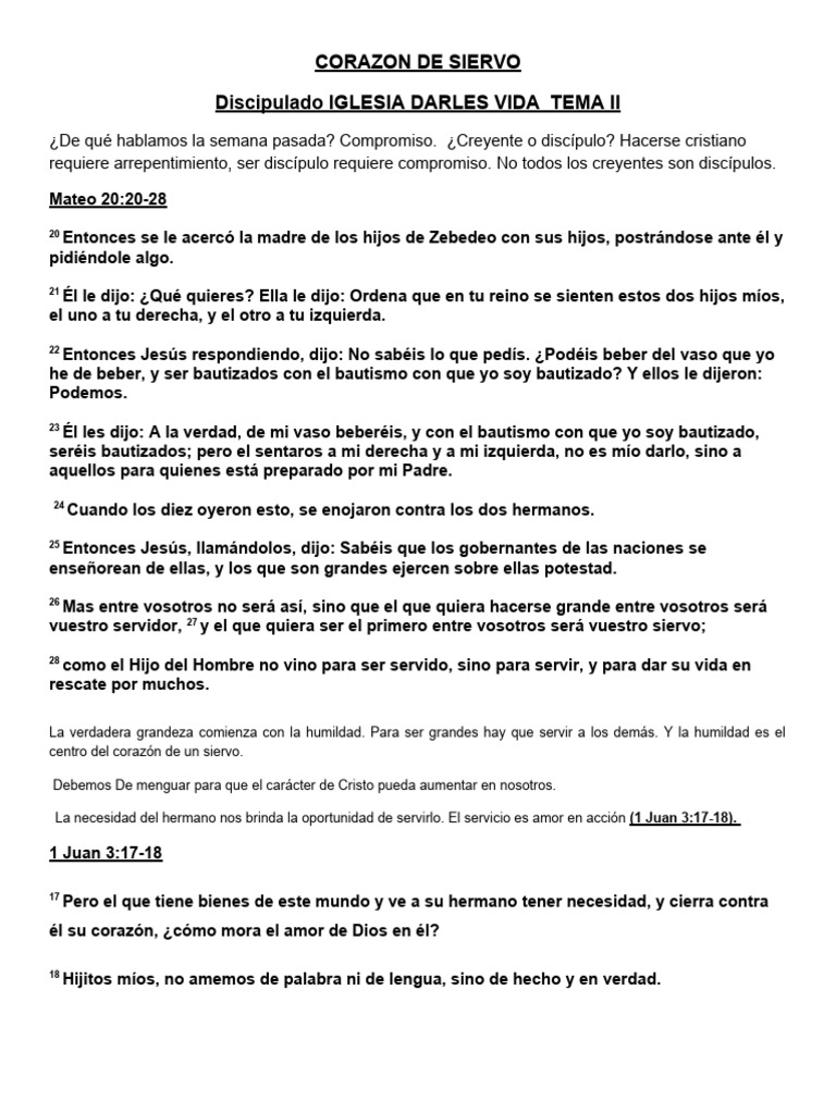 Tema Ii Corazon de Siervo | PDF | Jesús | Amor