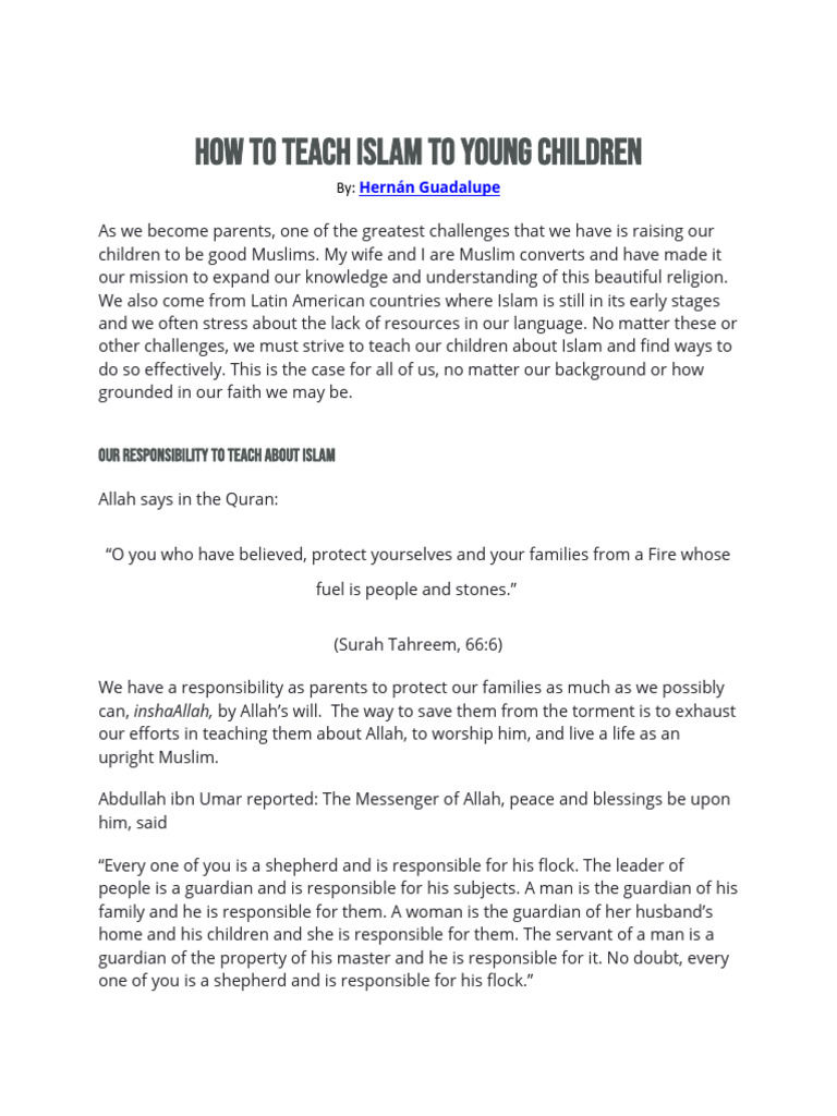 Teach Islam to Young Children Effectively | PDF | Muhammad | Prophets ...