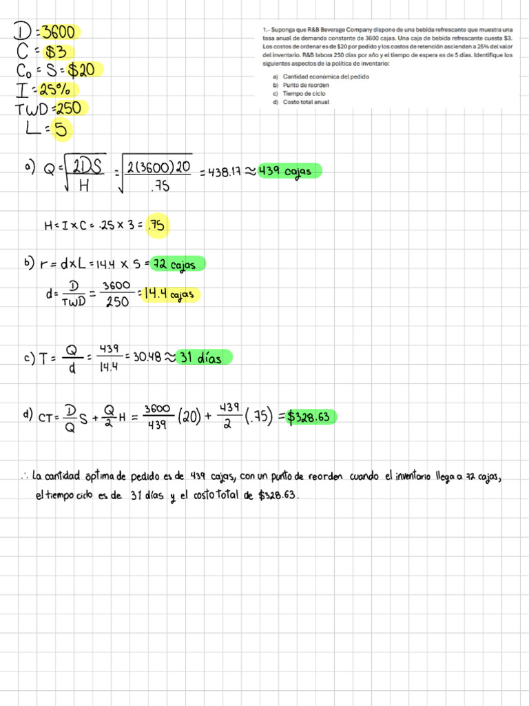 Ejercicios Finales EOQ | PDF