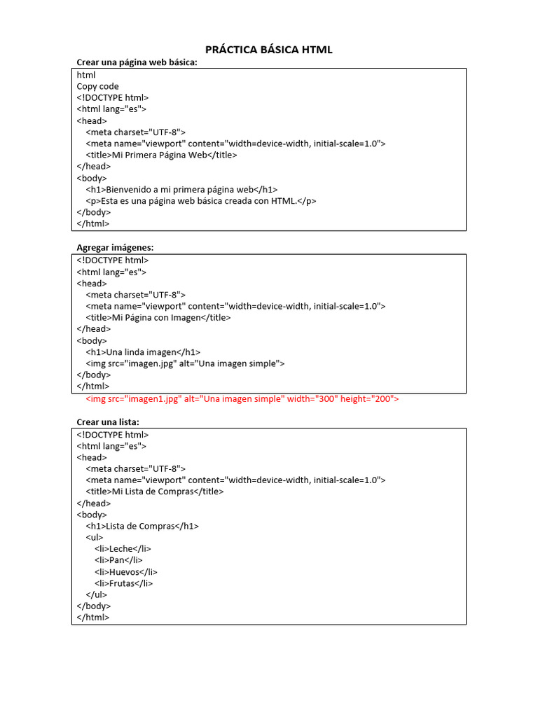 Ejercicio HTML Basico 2 | PDF | HTML | Youtube