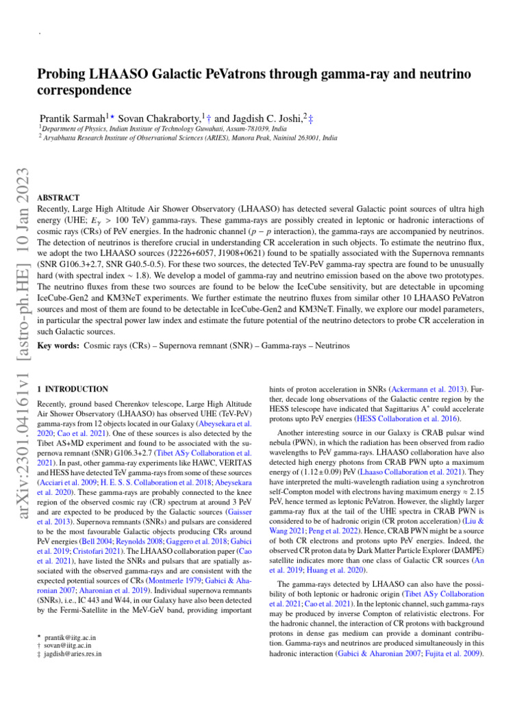 LHAASO Galactic PeVatrons | PDF | Neutrino | Physical Phenomena