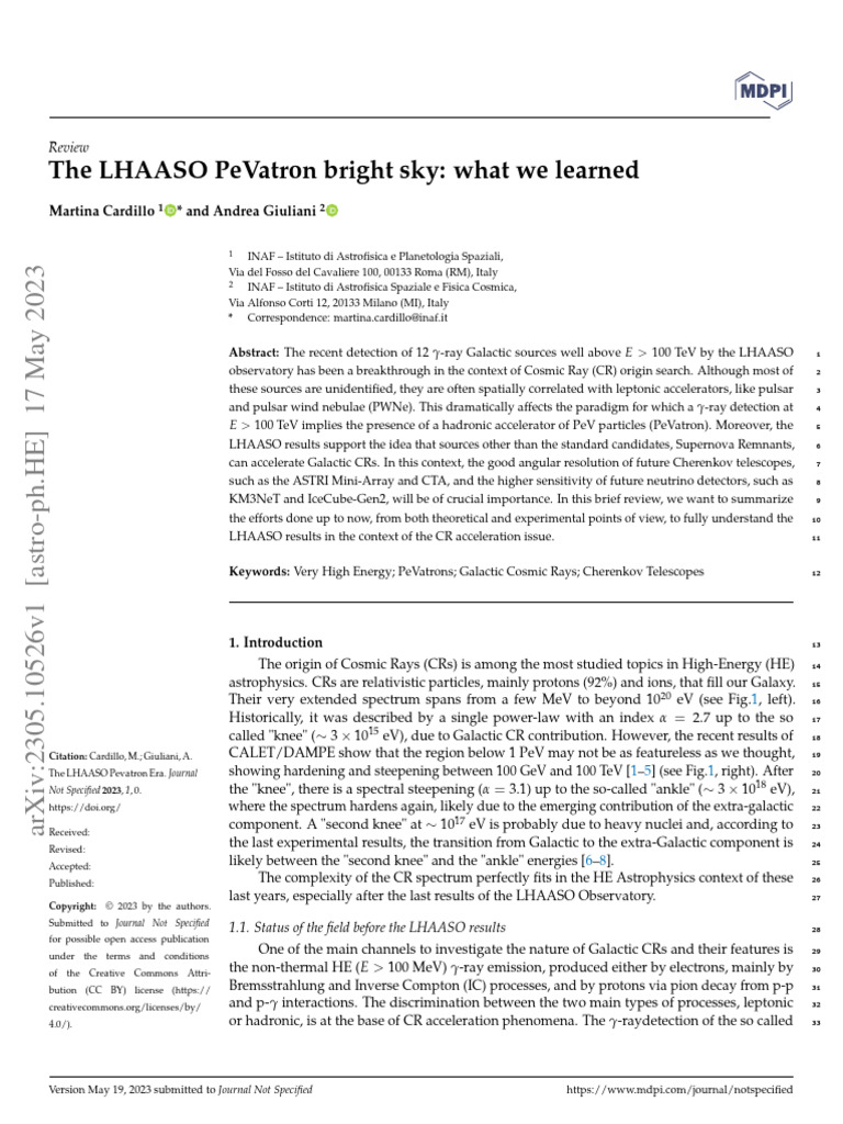 The LHAASO PeVatron Bright Sky | PDF | Neutrino | Gamma Ray