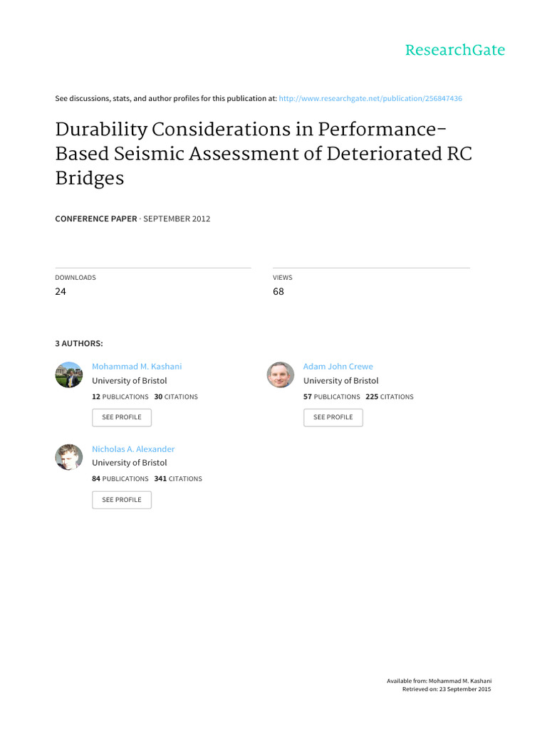 Durability in Seismic Assessment of Bridges | PDF | Deformation ...