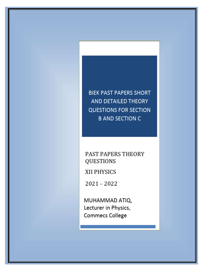 2002-21 PP Sir Atiq Theory | PDF | Radioactive Decay | Inductance