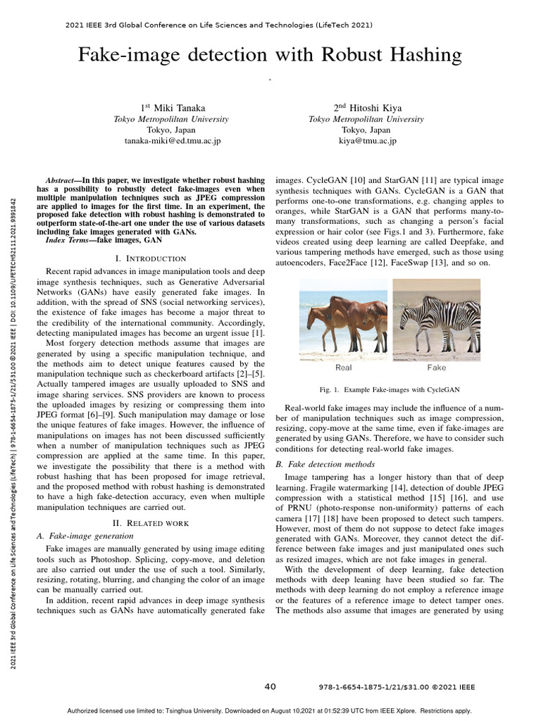 Fake Image Detection | PDF | Deep Learning | Data Compression